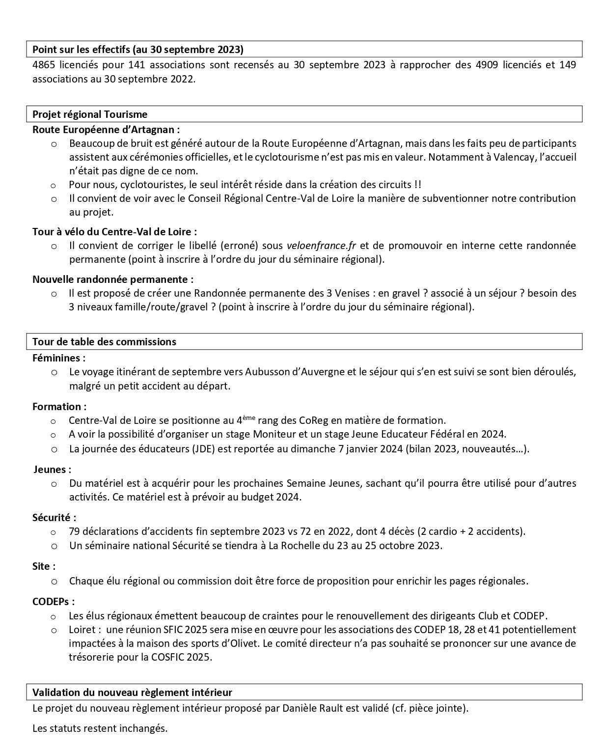 Compte rendu de la réunion CoReg du Comité Directeur du 21 octobre 2023 ...